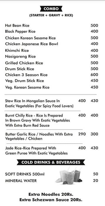 Menu of Kimlin Chinese Restaurant, Nalasopara, Mumbai