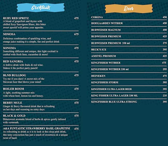 Menu of BLND, Thumba, Trivandrum