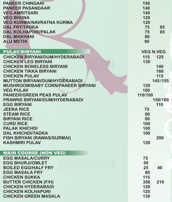 Menu at Sukhashram, Thane, Kalika Tower Kolbad Road