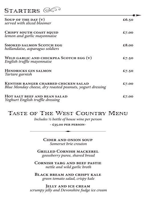 Carta del pub y bar Reform Social & Grill, Londres