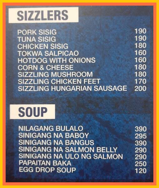 Menu at Ang Pulo Ihaw - Ihaw restaurant, Pasig