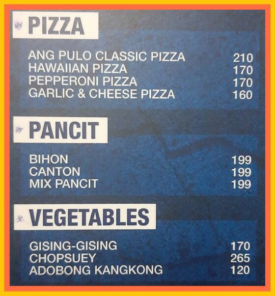 Menu at Ang Pulo Ihaw - Ihaw restaurant, Pasig