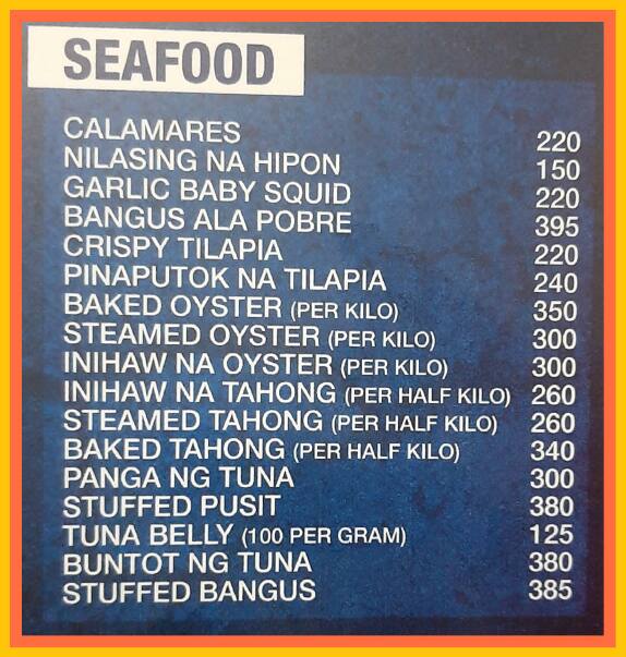 Menu at Ang Pulo Ihaw - Ihaw restaurant, Pasig