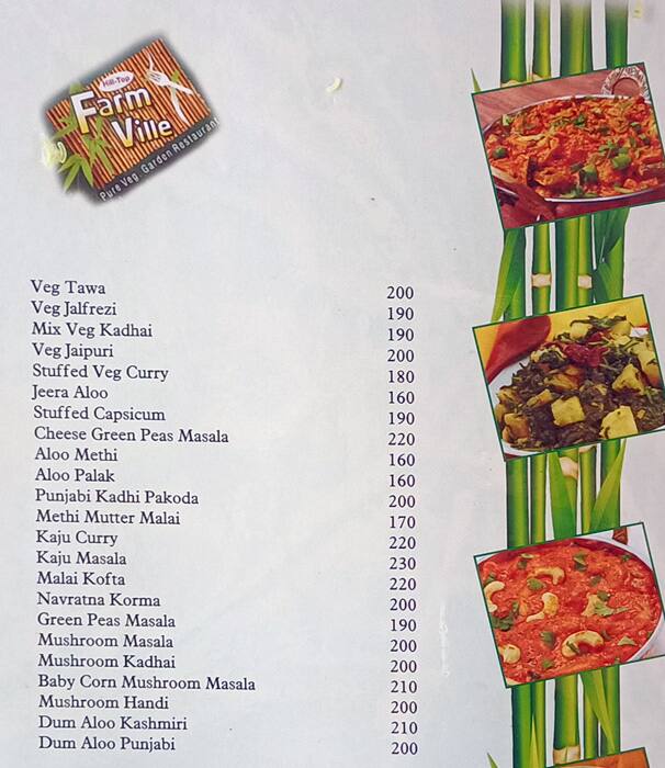 Menu at Farm Ville Garden Restaurant, Pune