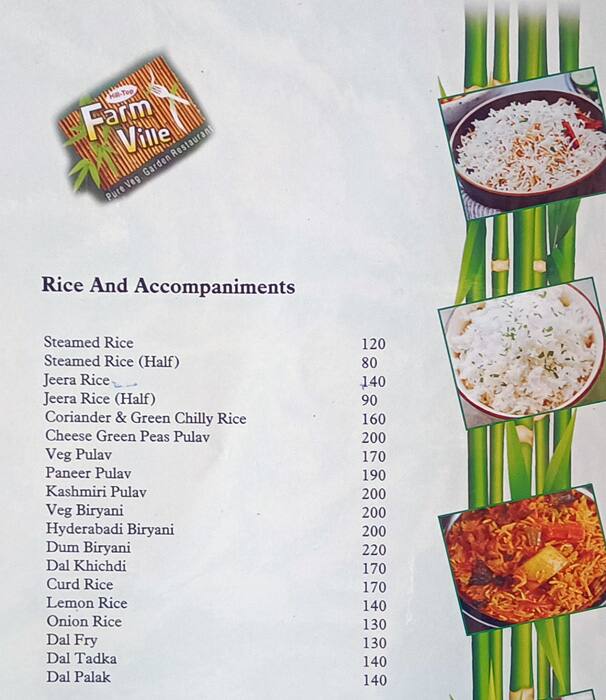 Menu at Farm Ville Garden Restaurant, Pune