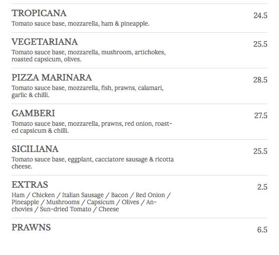 Menu at Siderno pub & bar, Tuart Hill