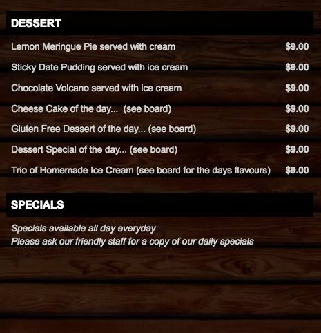 Menu at Sir Charles Darling Hotel pub & bar, Geelong