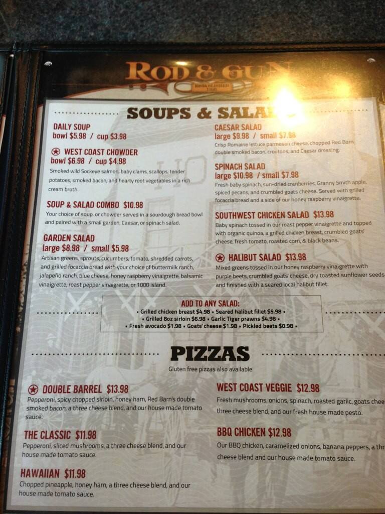 Menu at Rod & Gun pub & bar, Parksville