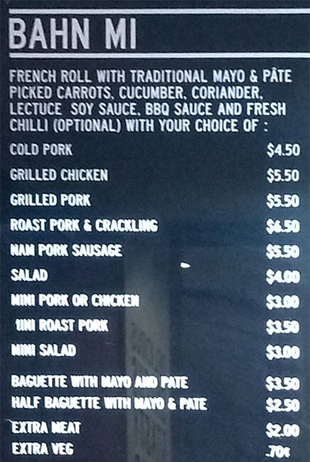 Menu at Central Bakehouse, Keysborough