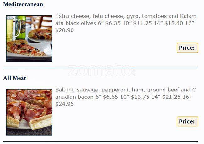 Menu at Athens Pizza pizzeria, Decatur, Clairmont Rd