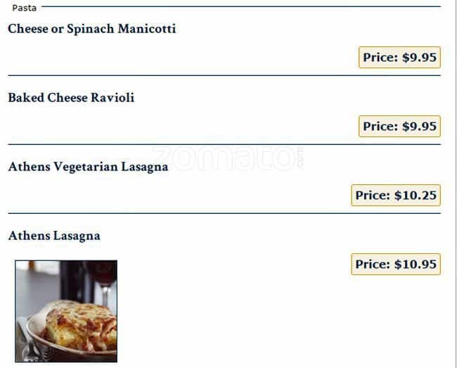 Menu at Athens Pizza pizzeria, Decatur, Clairmont Rd