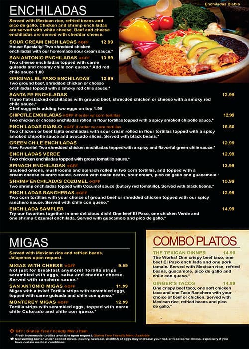 Menu at Texican Cafe, Cedar Park, Pecan Park Blvd