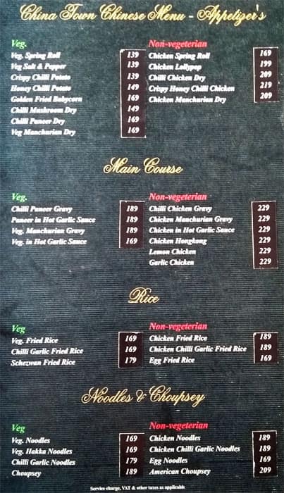 Menu at Moti Mahal Delux, Lucknow, Floor