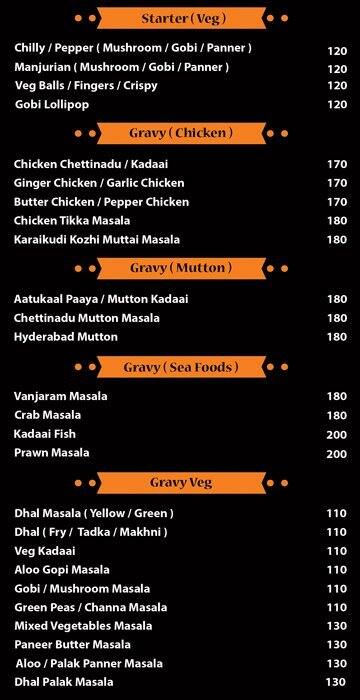 Menu at Night Food Coimbatore, Coimbatore, 11-B