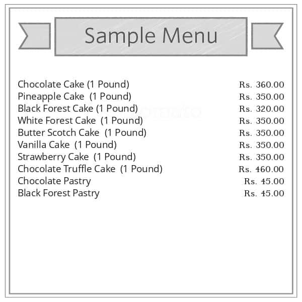 Menu at Ganpati Sweets, Patna, Sitaram Path