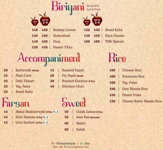 Menu at The Matka Khichdi, Gandhinagar