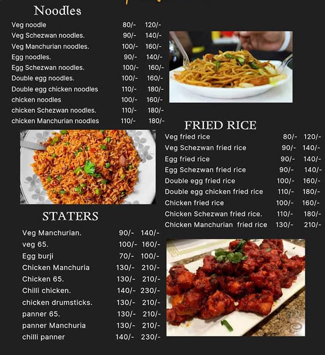 Menu of Butterfly Kitchen, Tarnaka, Hyderabad