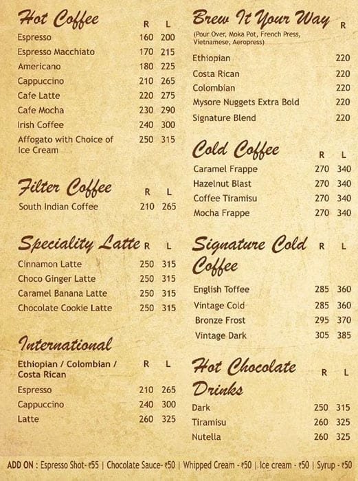 Menu of Love & Latte, Andheri East, Mumbai