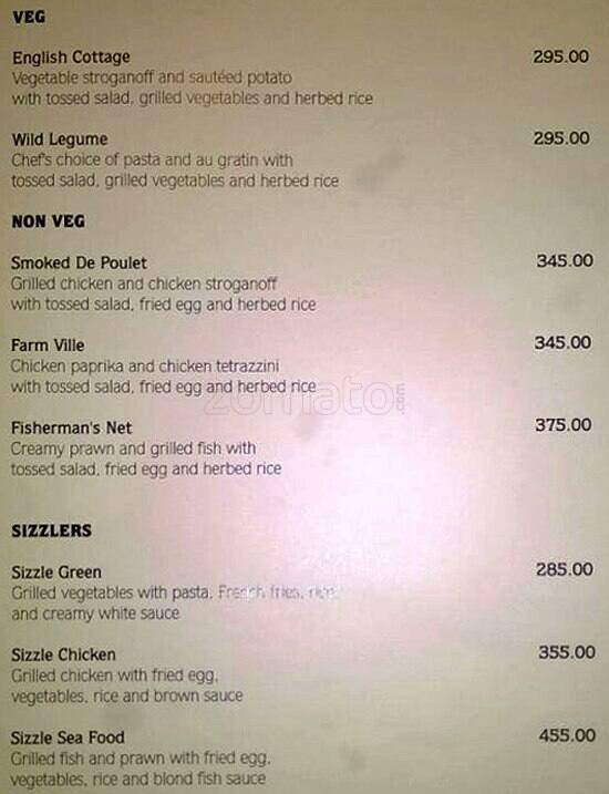 Menu at The Four Leaves, Kolkata, No. 591