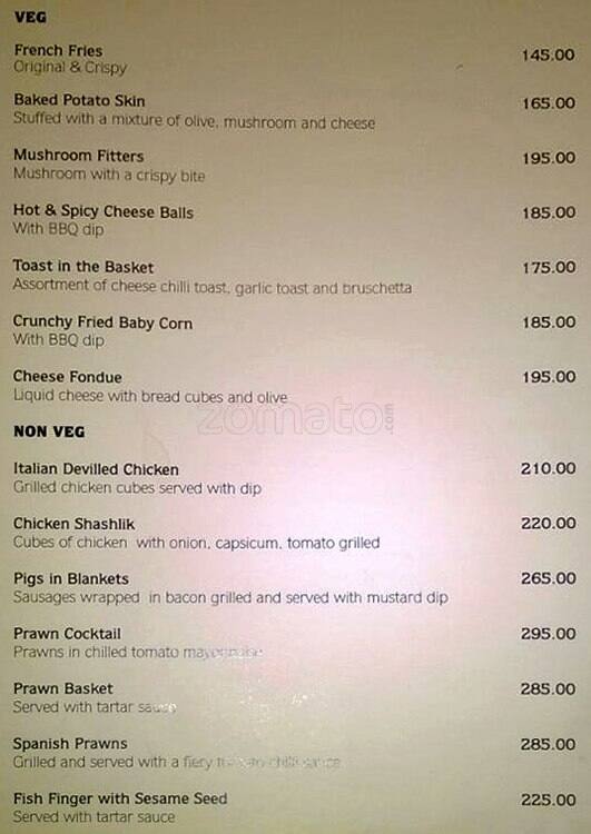 The Four Leaves Menu, Menu for The Four Leaves, Hindustan Park, Kolkata ...