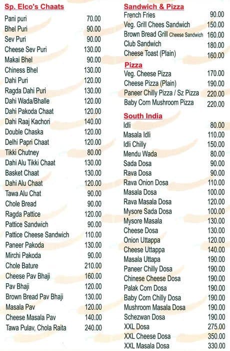Elco Menu, Menu for Elco, Hill Road, Bandra West, Mumbai - Zomato