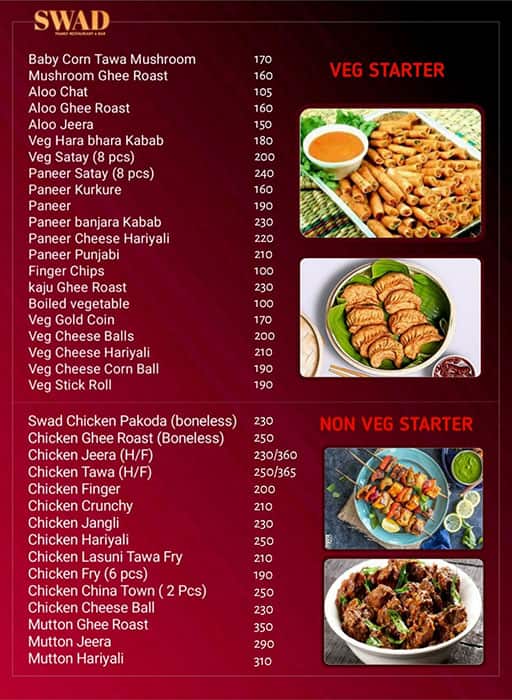 Menu at Hotel Swad, Virar