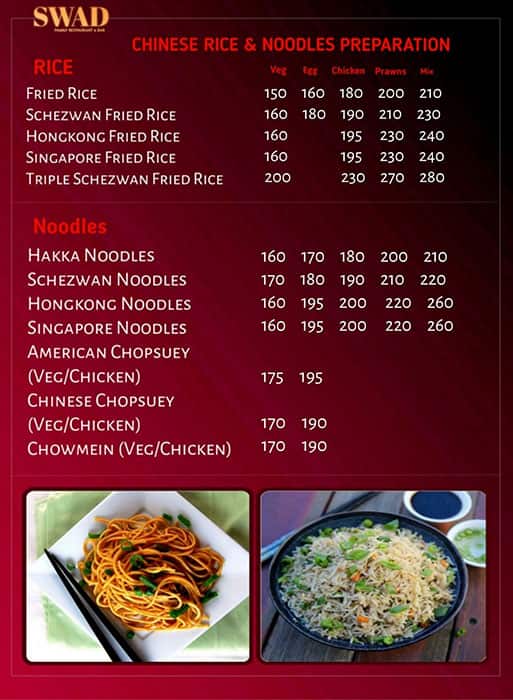 Menu at Hotel Swad, Virar