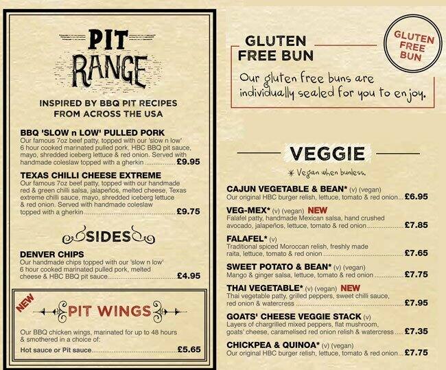 Menu at Handmade Burger Co restaurant, Birmingham, 14T Brindley Place ...