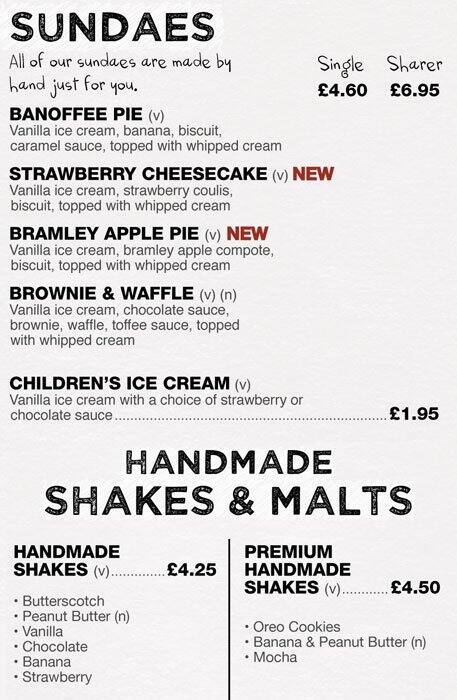 Menu at Handmade Burger Co restaurant, Birmingham, 14T Brindley Place ...