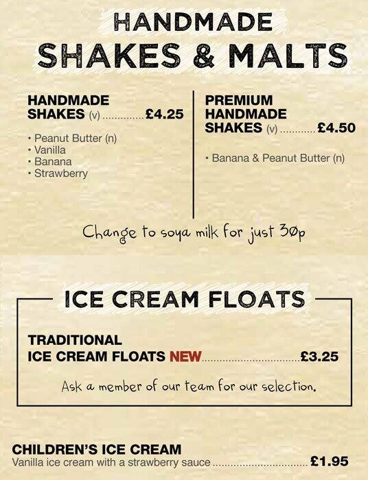 Menu at Handmade Burger Co restaurant, Birmingham, 14T Brindley Place ...