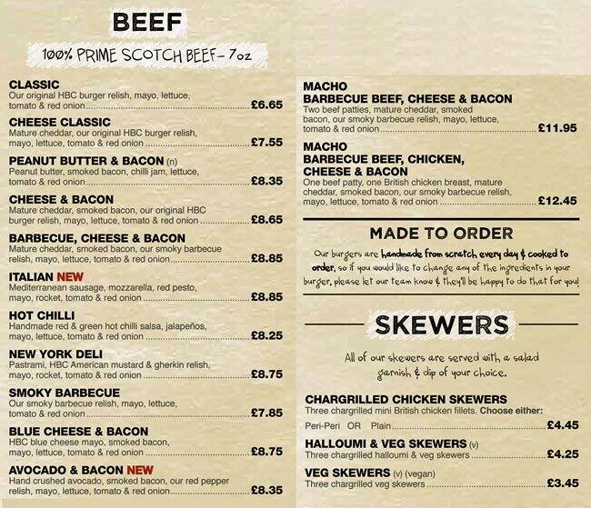 Menu at Handmade Burger Co restaurant, Birmingham, 14T Brindley Place ...