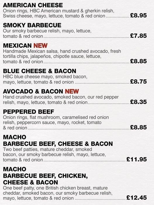 Menu at Handmade Burger Co restaurant, Birmingham, 14T Brindley Place ...