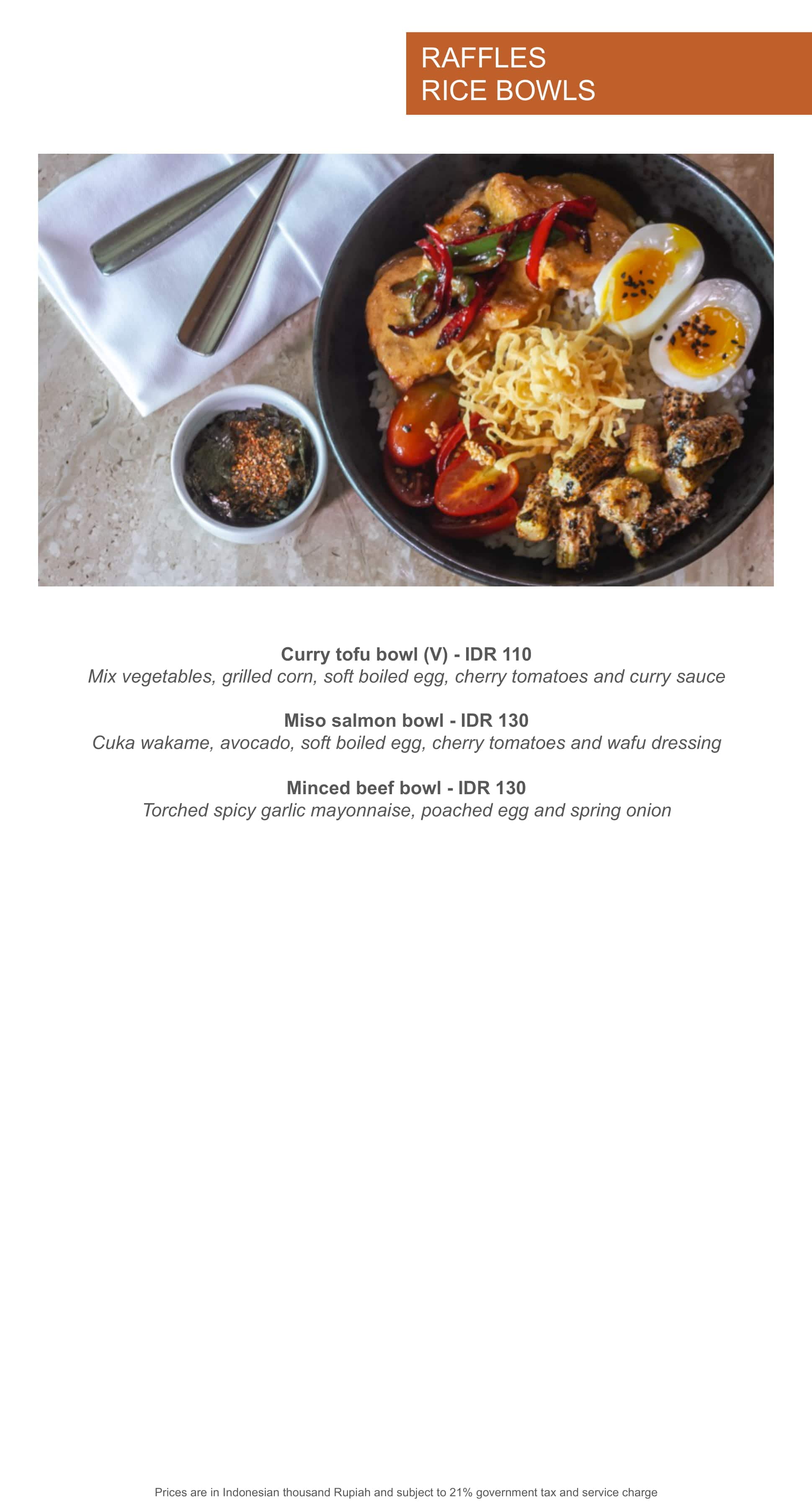 Menu at Arts Café by Raffles Jakarta restaurant, Jakarta