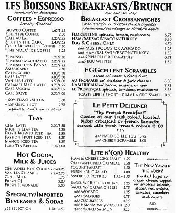 Le Croissant Cafe Menu, Menu for Le Croissant Cafe, Burlingame ...