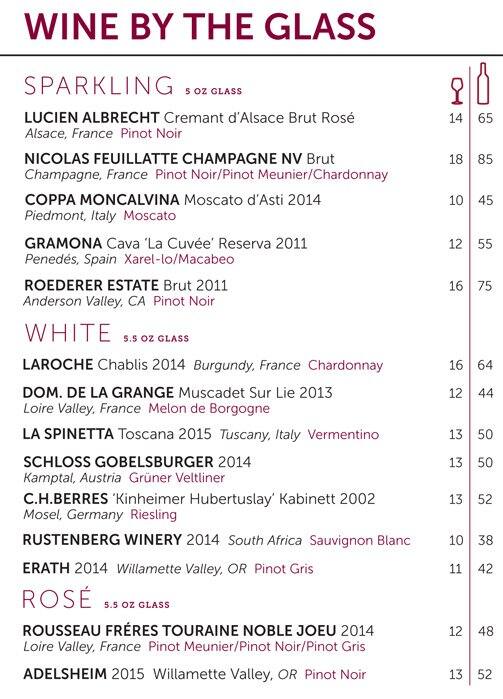 Menu at City Winery Atlanta pub & bar, Atlanta, 650 North Avenue NE