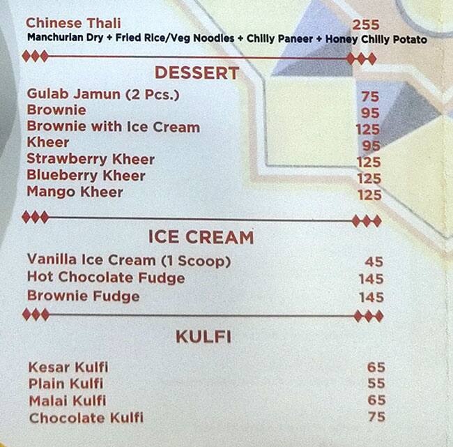 Menu at Swagat - food palette of India, New Delhi