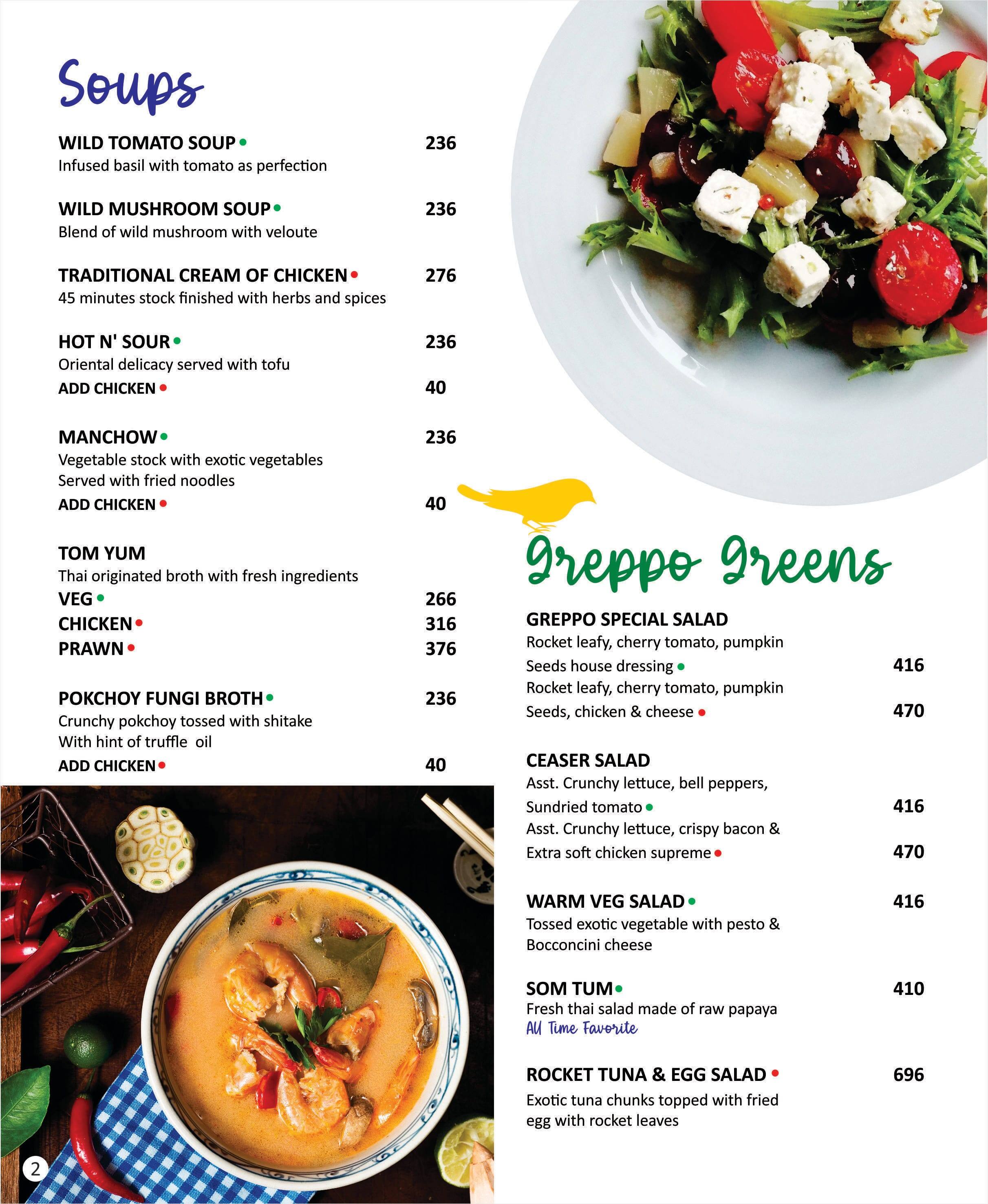 Menu of Greppo Cafe, Sector 60, Gurgaon