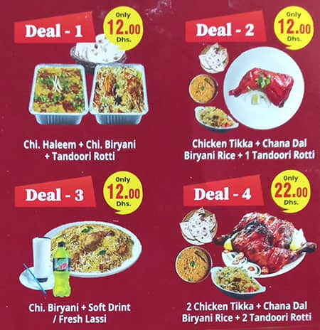 Menu at Karachi Haleem and Biryani Restaurant, UAE, 49 20th St