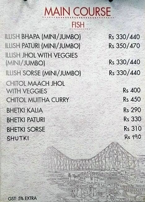 Menu at Madly Bangalee, New Delhi, A- 385