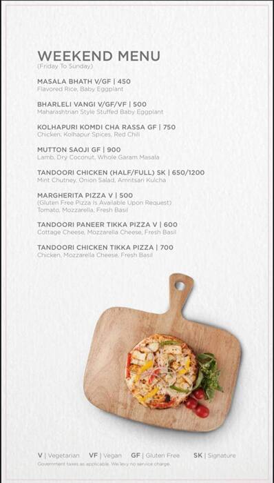 Menu at Alto Vino - JW Marriott Pune, Pune