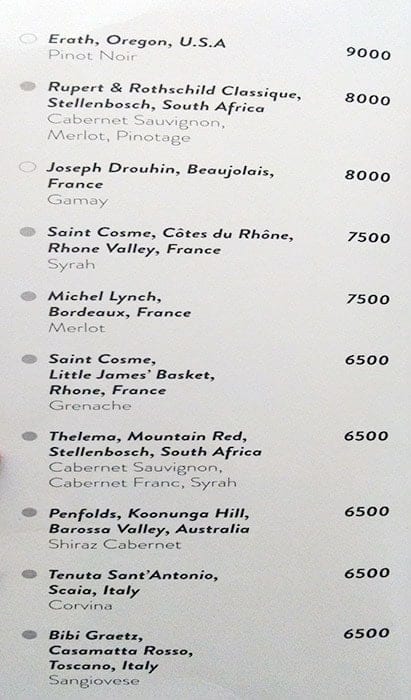 Menu at Alto Vino - JW Marriott Pune, Pune