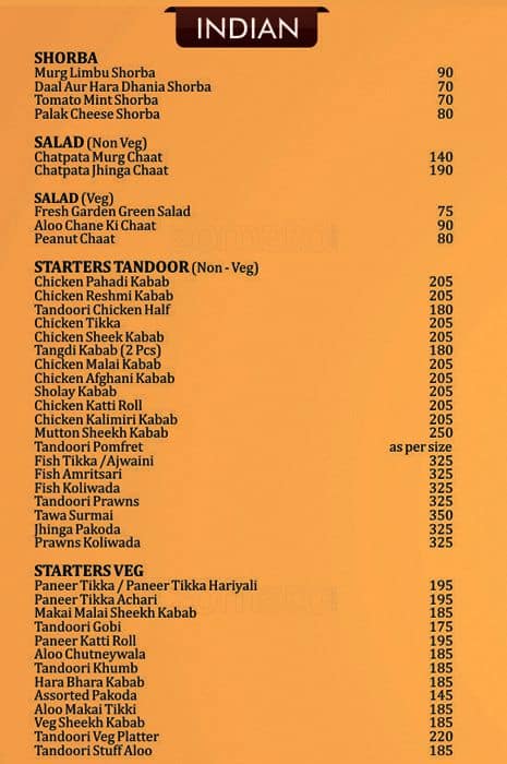 Menu at Supreme Spice - Renaissance Federation Club, Mumbai