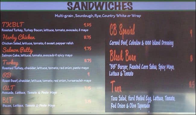 Menu at iMunch Cafe, Philadelphia