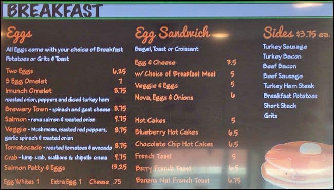 Menu at iMunch Cafe, Philadelphia