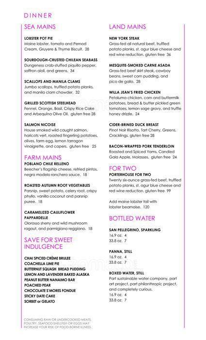 Menu at Eight4Nine Restaurant & Lounge, Palm Springs