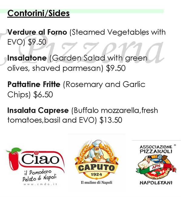 Menu at Maruzzella Restaurant, Perth