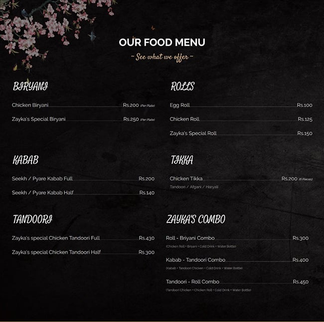 Menu at ZAYKA KOLKATA KA, Jodhpur, Shastri Circle