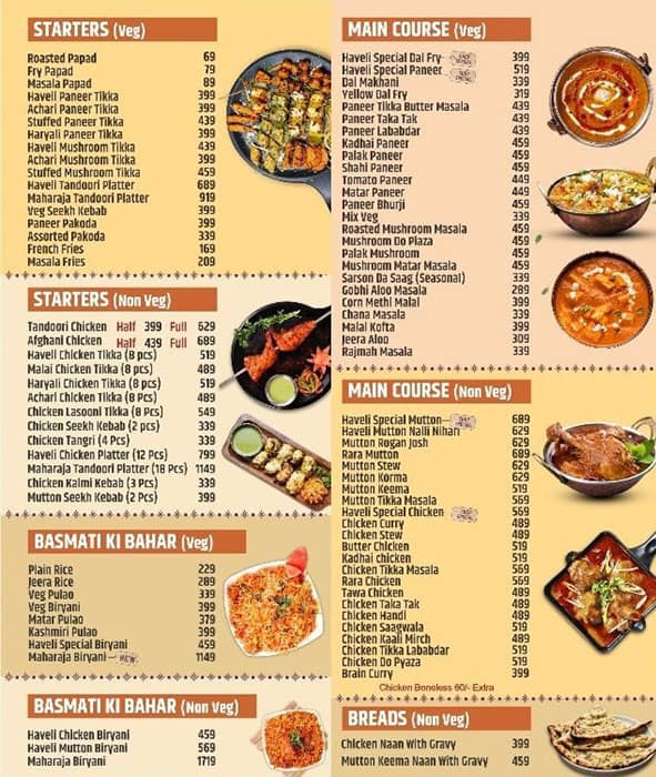 Menu of Amritsari Haveli, Sector 18, Noida