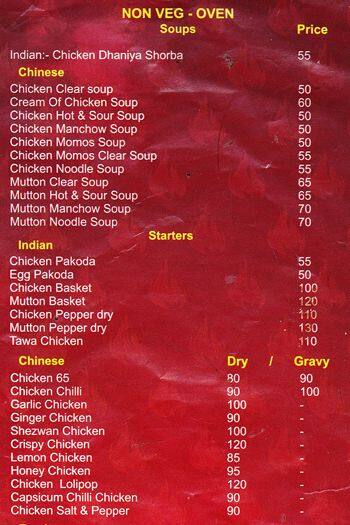 Menu at Oven Fresh, Mangaluru, Light House Hill Rd