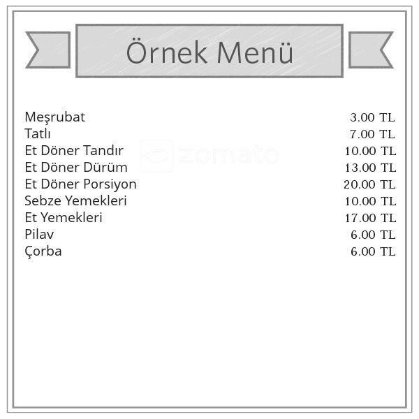 Menu at ACIKTIM DÖNER & SULU YEMEK, Istanbul
